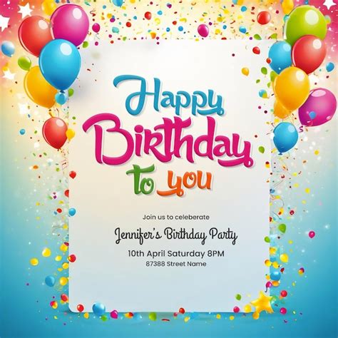 어두운 인스타그램 소셜 미디어 포스트 템플릿을위한 Psd 생일 축하 초대 카드 프리미엄 Psd 파일