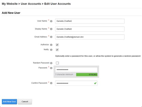 Adding A User Account