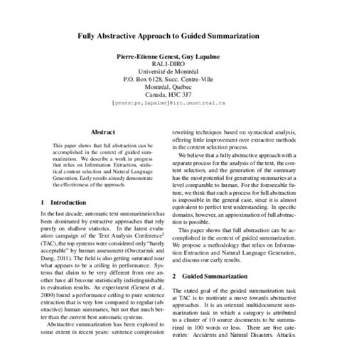 Fully Abstractive Approach To Guided Summarization Acl Anthology