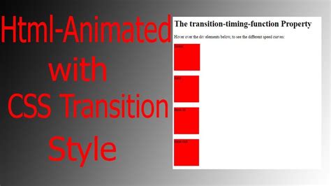 how to create a the transition timing function property only html and css css function