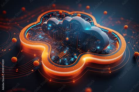 Cloud Computing Technology Concept Cyber Security Smart City And