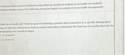 Solved Business Ideas Can Be Considered Using Either An