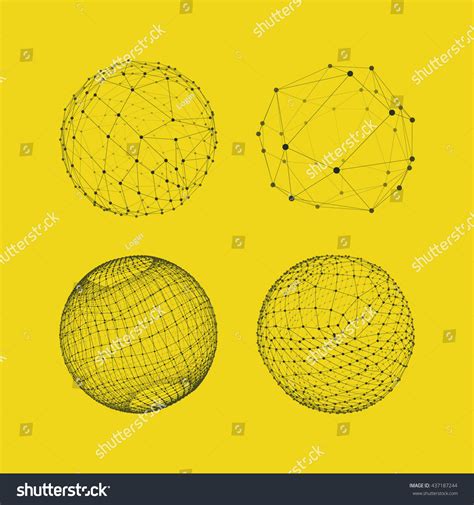 Sphere Connected Lines Dots Global Digital Stock Vector 437187244