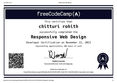 Free Code Camp Certificate Settings FreeCodeCamp Studocu