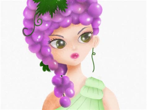 水果女孩之葡萄女孩芜菁janna 站酷zcool