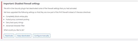 Our Basic Firewall Rules Have Been Upgraded Motification WordPress Org