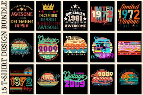 Vintage T Shirt Retro Vintage Bundle Graphic By Teebay Tees · Creative