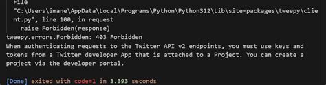 Python Issue With Authentication For Twitter Api V2 Endpoints Error
