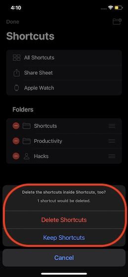 How To Create And Manage Folders In Shortcuts App In IOS Beebom