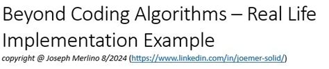 Beyond Coding Algorithms