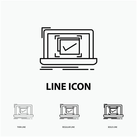 System Monitoring Checklist Good Ok Icon In Thin Regular And Bold Line Style Vector