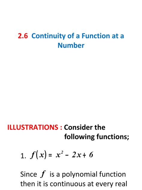Continuity At A Point Continuous Function Applied Mathematics