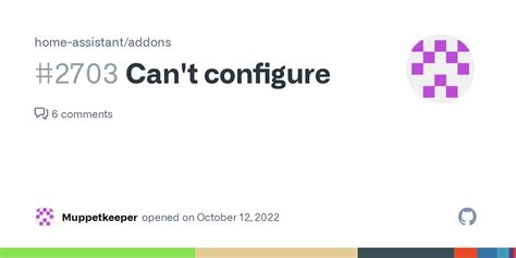 can t configure · issue 2703 · home assistant addons · github