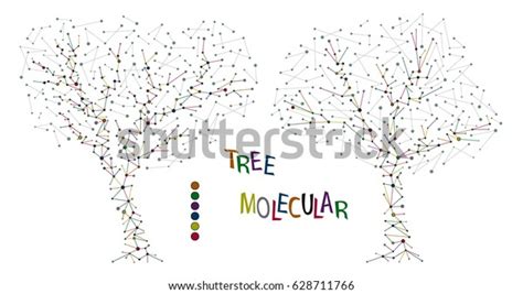 Two Abstract Molecular Tree Stock Vector Royalty Free 628711766 Shutterstock