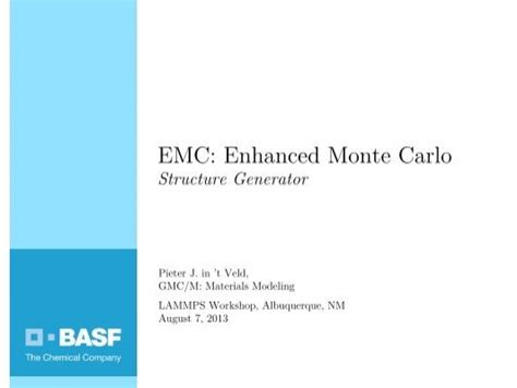 Building Lammps Input Structures By Monte Carlo Means