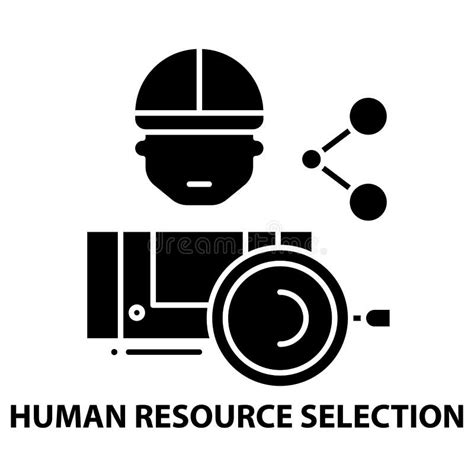 Human Resource Selection Icon Black Sign With Strokes Concept