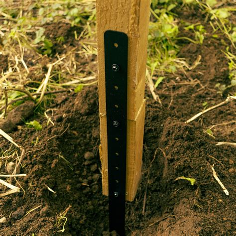 Fence Post Repair Brackets Pair Of Steel Stakes