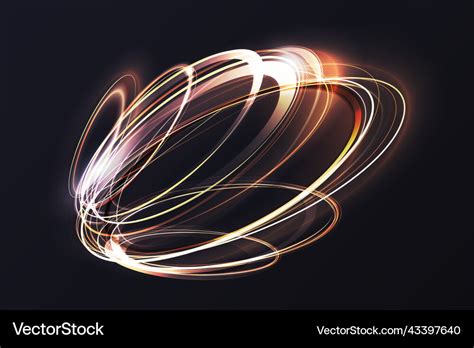 Luminous Gold Neon Rings Glow Royalty Free Vector Image