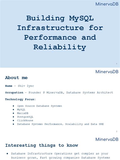 Building Mysql Infrastructure For Performance And Reliability Pdf