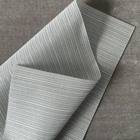 Modern Gray Teslin Fabric Table Mat Custom Designed Heated Pvc