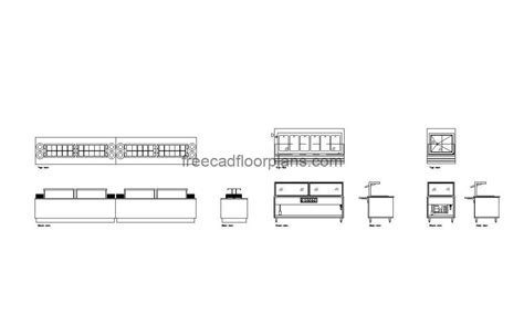 Food Counters Free Cad Drawings