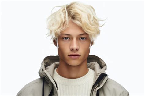 A Picture Of A Man With Blonde Hair Wearing A Jacket This Image Can Be