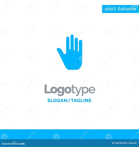 Body Language Gestures Hand Interface Blue Solid Logo Template