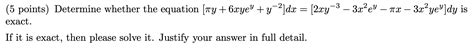 Solved 5 ﻿points ﻿determine Whether The Equation