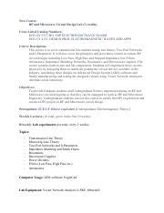 RF And Microwave Circuit Design Lab Pdf New Course RF And Microwave Circuit Design Lab