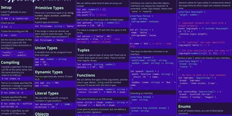 Typescript Cheat Sheet 📄 32 Code Examples Free Pdf And Poster Rdevto