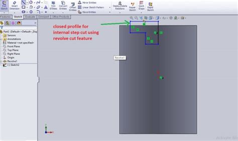 how to use solidworks revolved cut feature tutorial for beginners