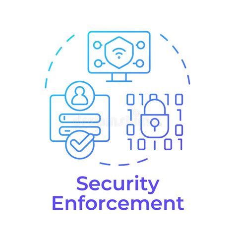 Security Enforcement Blue Gradient Concept Icon Stock Illustration Illustration Of
