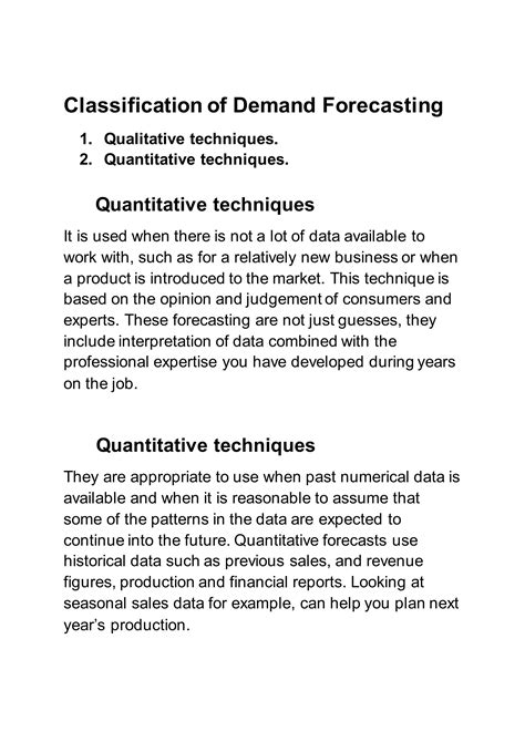 Demand Forecasting Pdf