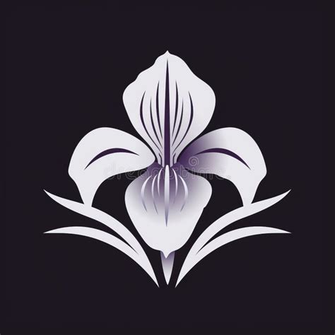 Minimalist Iris Symbol Logo On Black Background Stock Illustration Illustration Of