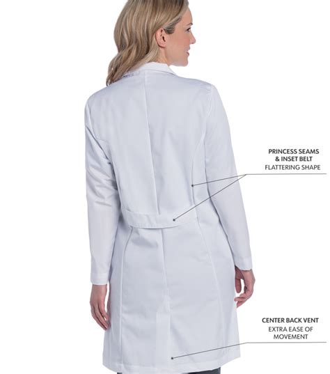 Landau Womens White Full Length Lab Coats With 5 Pockets