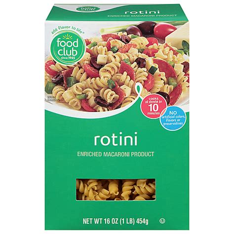 Food Club Rotini 16 Oz Pasta And Noodles Sendiks Food Market