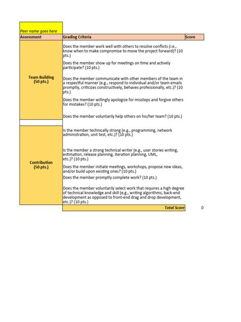 peer evaluation sheet all streams pdf computing