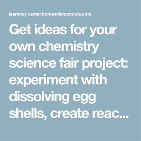 Chemistry Science Fair Project Ideas Middle School And High School