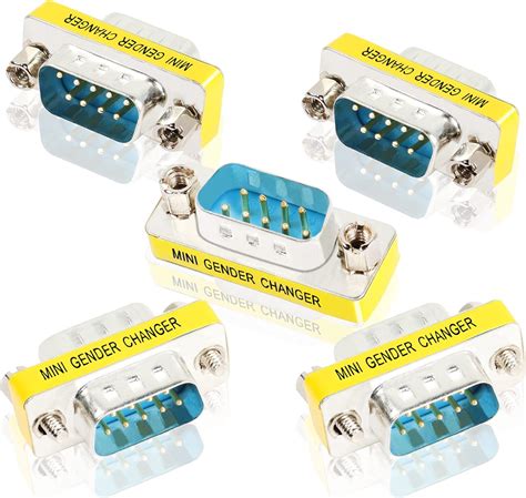 DB9 9 Pin RS 232 Serial Connector YAODHAOD DB9 Male To Male Cable Coupler Adapter 5 Packs DB9 M