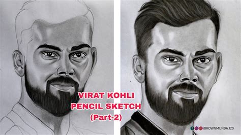 Virat Kohli Pencil Sketch Part 2 King Kohli Rcb Brownmunda120 Youtube