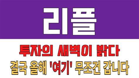 코인 리플 리플 코인분석 목표가를 향한 승부욕이 높아집니다 Youtube