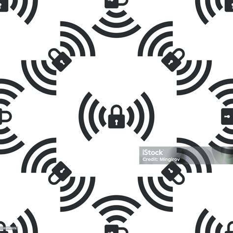 Wifi 흰색 배경에 표시 아이콘 완벽 한 패턴을 잠겨 있습니다 암호fi 기호입니다 무선 네트워크 아이콘입니다 와이파이 존 평면
