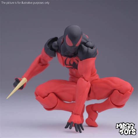 Ctmess Toys Spiderman Action Figure Blackred Spider Man Symbiote Suit