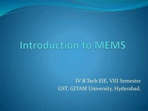 Mems Technology Mems Technology