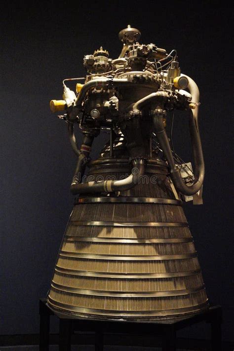Vertical Shot Of The Aerojet Rl 10 Engine In The Science Museum In London United Kingdom