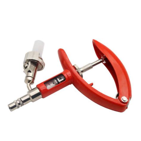 Red 0 5 Ml Capacity Dosing Auto Injector Syringe Automatic Veterinary Instrument China