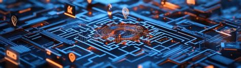 A Futuristic Digital Circuit Board With Glowing Elements Representing Advanced Technology And