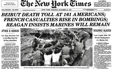 On October 23 1983 A Truck Bomb Exploded At The United States Marine