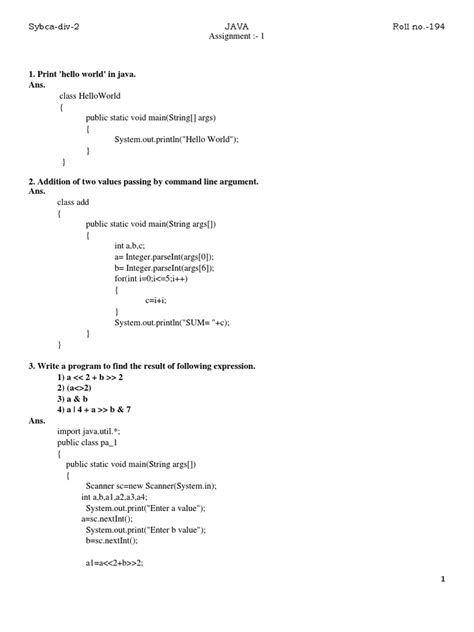 Print Hello World In Java Ans Download Free Pdf Constructor