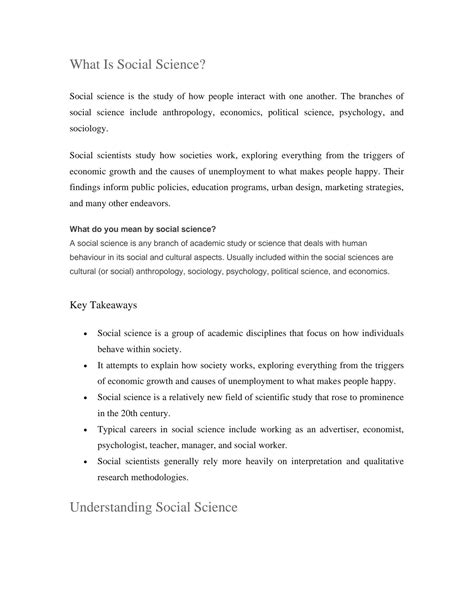 SOLUTION: What is social science - Studypool